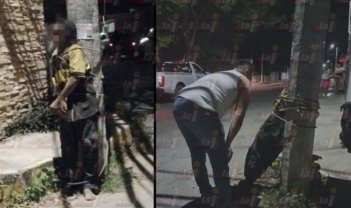 Sujeto fue capturado y amarrado a un poste en Tizimín