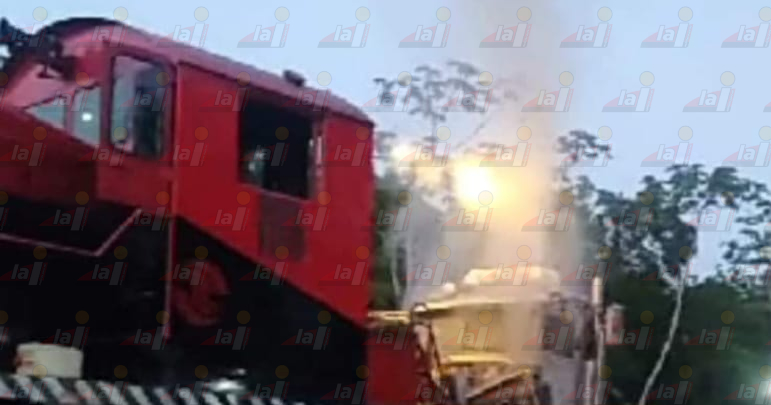 Accidente en tramo cuatro del Tren Maya: locomotora chocó